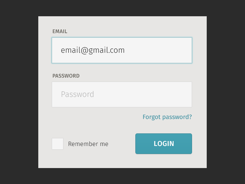 Login Form by Amanda Erickson on Dribbble
