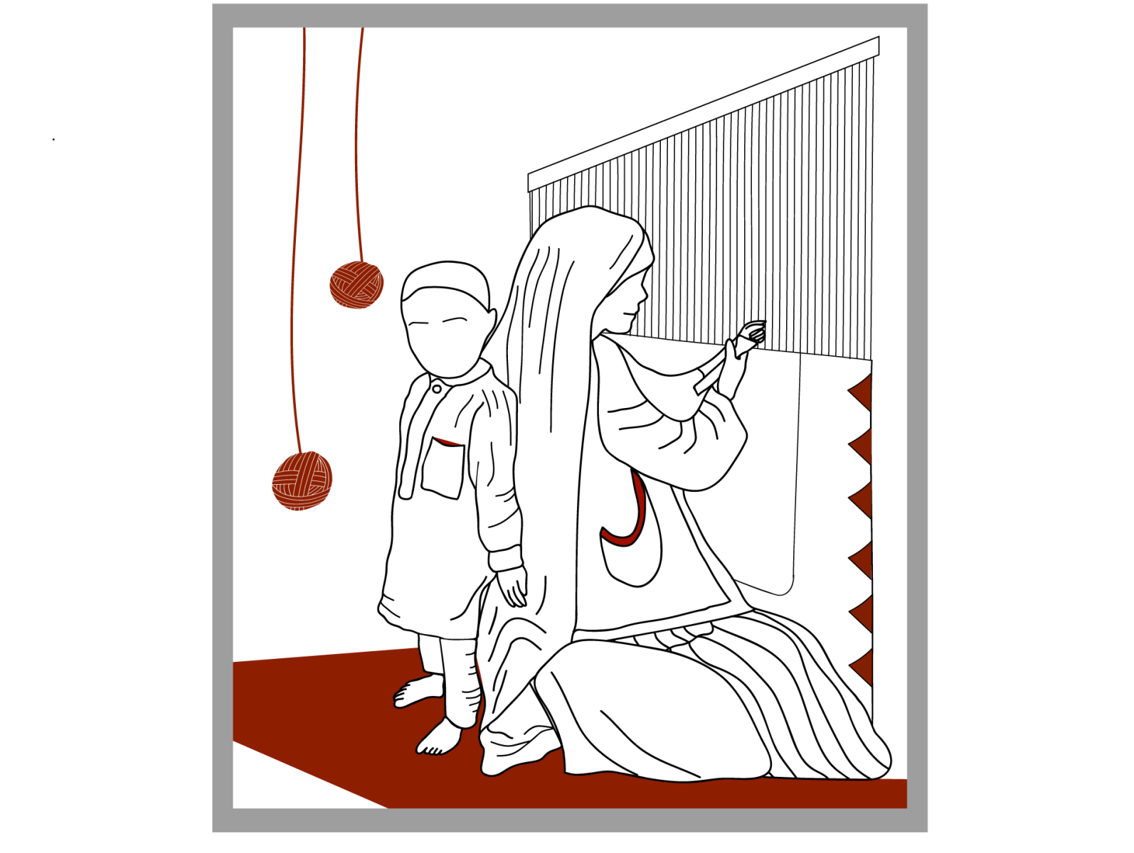 Line art carpet weaving by Nastaran Tt on Dribbble