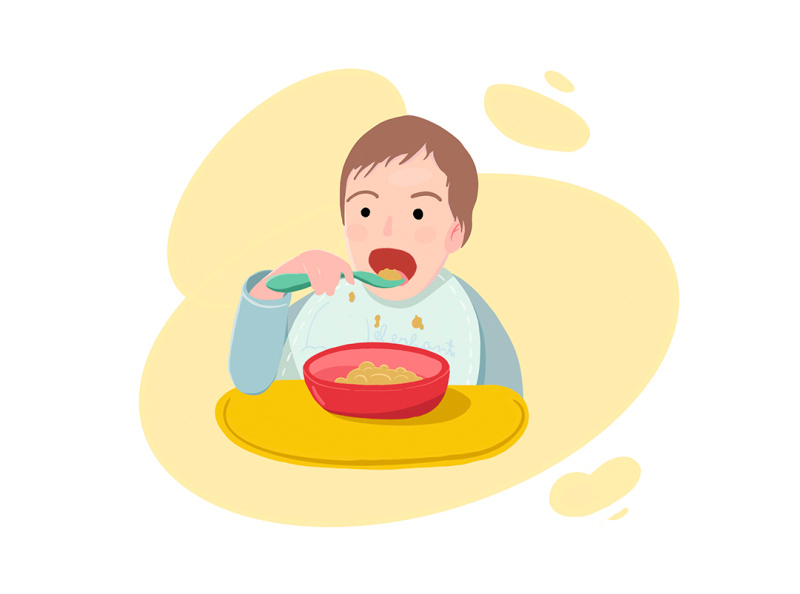 First time eating by Pointless illustrations on Dribbble