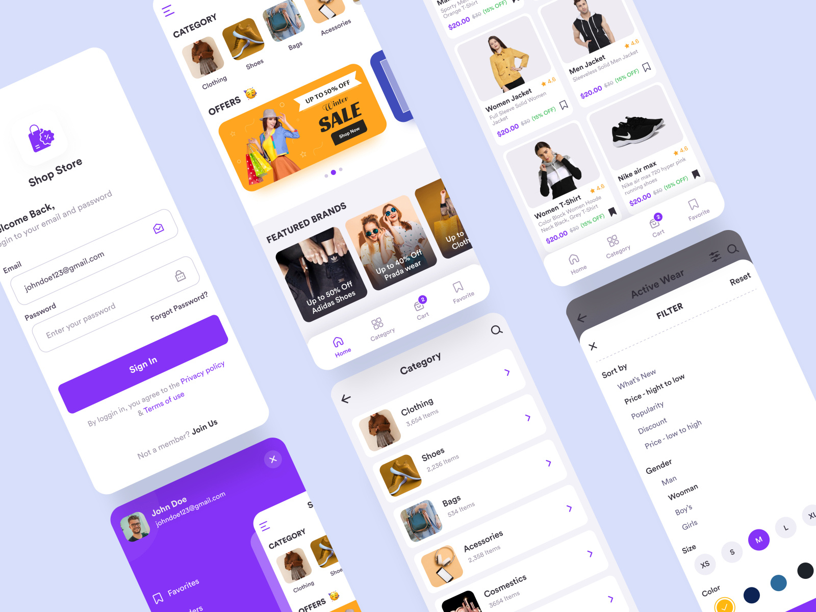 Online shopping app by Ajendra Sutariya on Dribbble