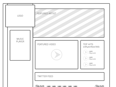 Wireframe for Label site by Gabe Rosser on Dribbble