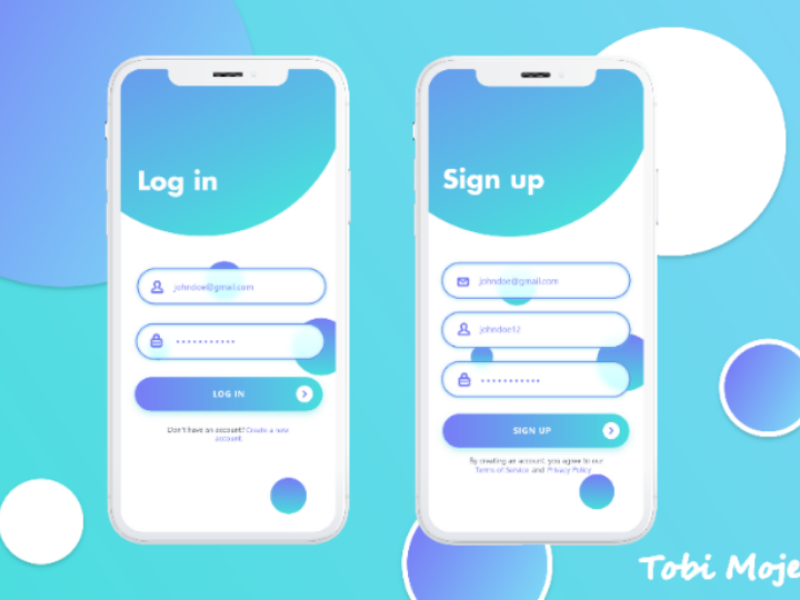 Login and Signup Page by Tobi Mojeed on Dribbble