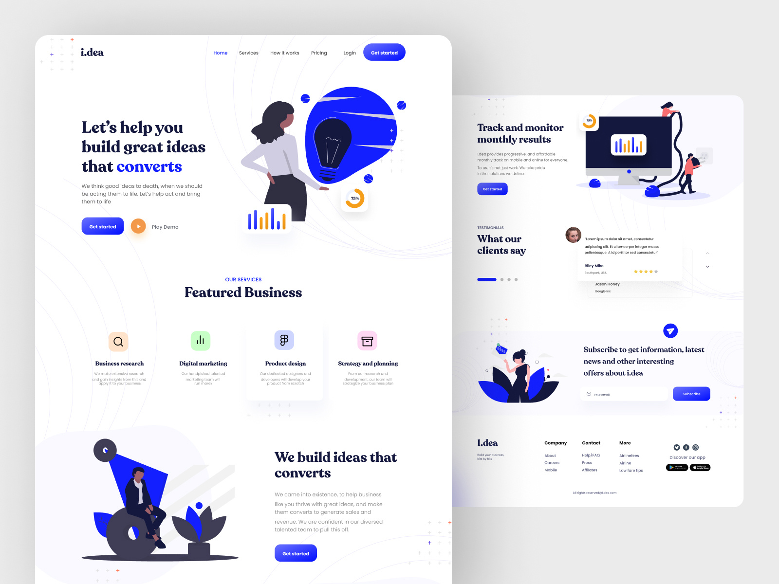 Idea landing page design by Maurice Victor on Dribbble