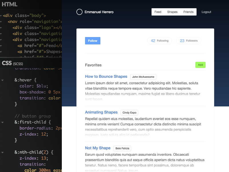 User Profile - Daily UI 006 by Emmanuel Herrero on Dribbble