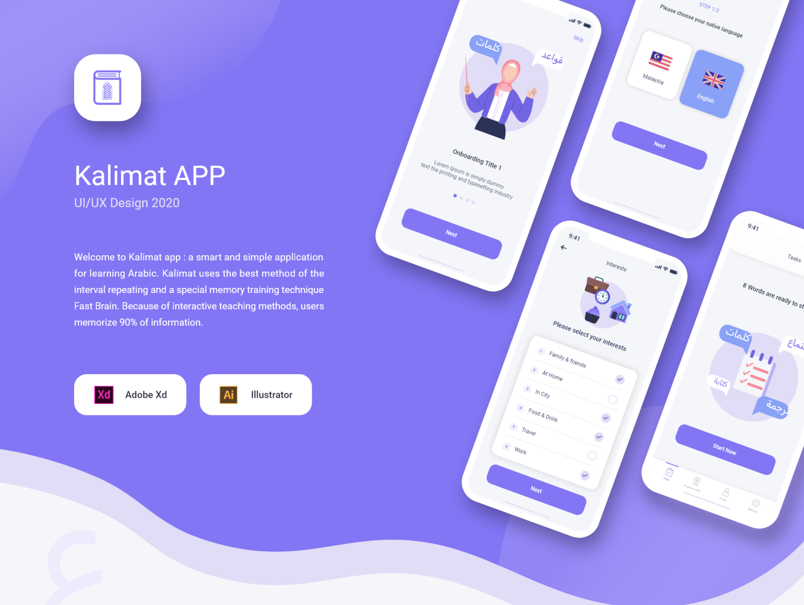 Kalimat app by Fatma El-akramy on Dribbble