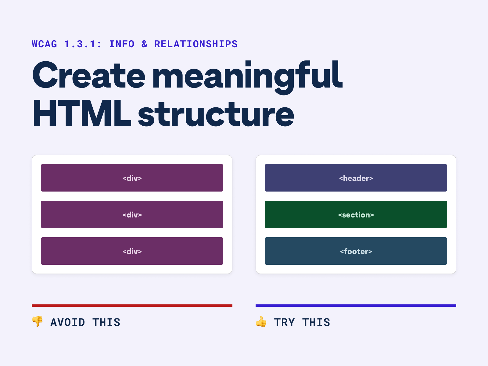 💡 Accessibility Pro-Tip: Create meaningful HTML structure by Hannah ...