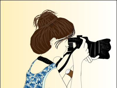 Girl with camera illustration by Monisha Dhanesh on Dribbble