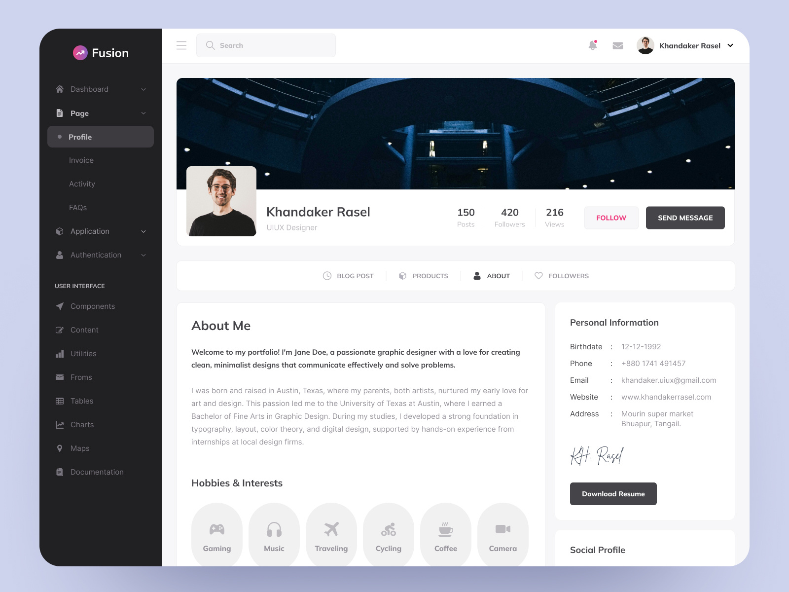 Dribbble - lector-admin-template.jpg by Khandaker Rasel