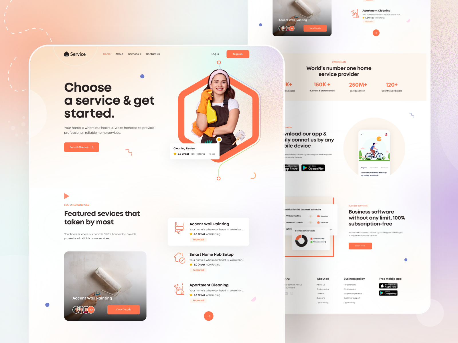 Home Service- Landing Page Design by Rashedul Islam 🔥 on Dribbble
