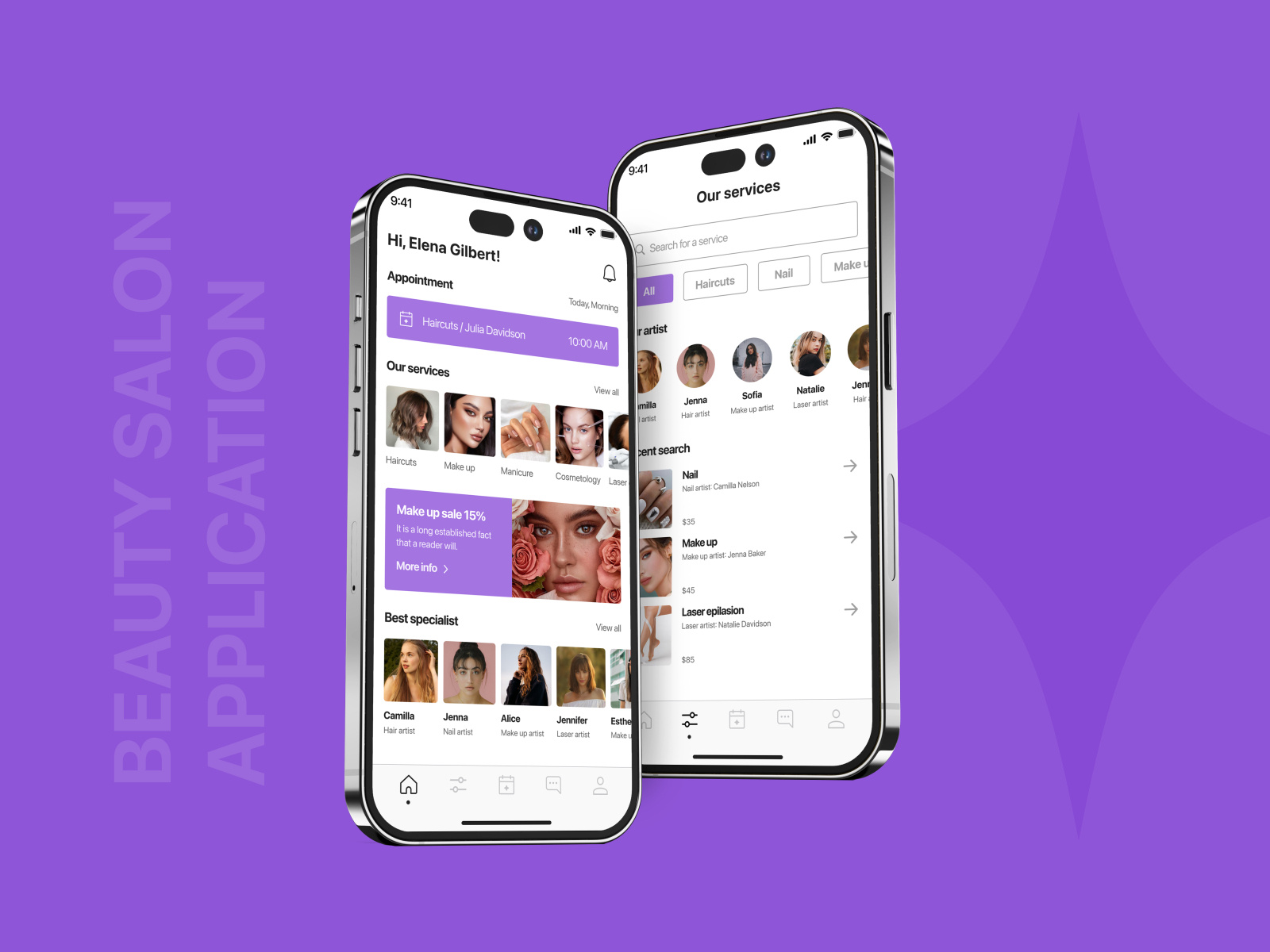Beauty Salon Mobile Application by Zulfiya Shikhaliyeva on Dribbble