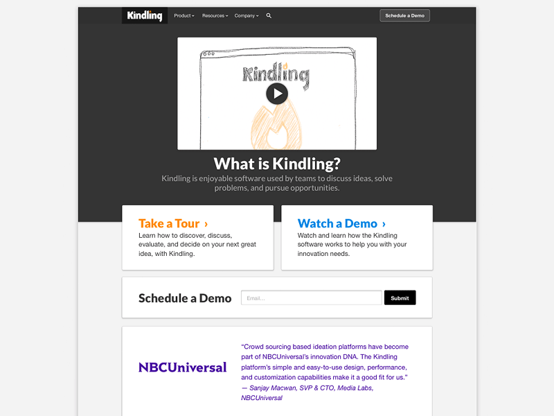 kindlingapp.com by Jim Nielsen on Dribbble