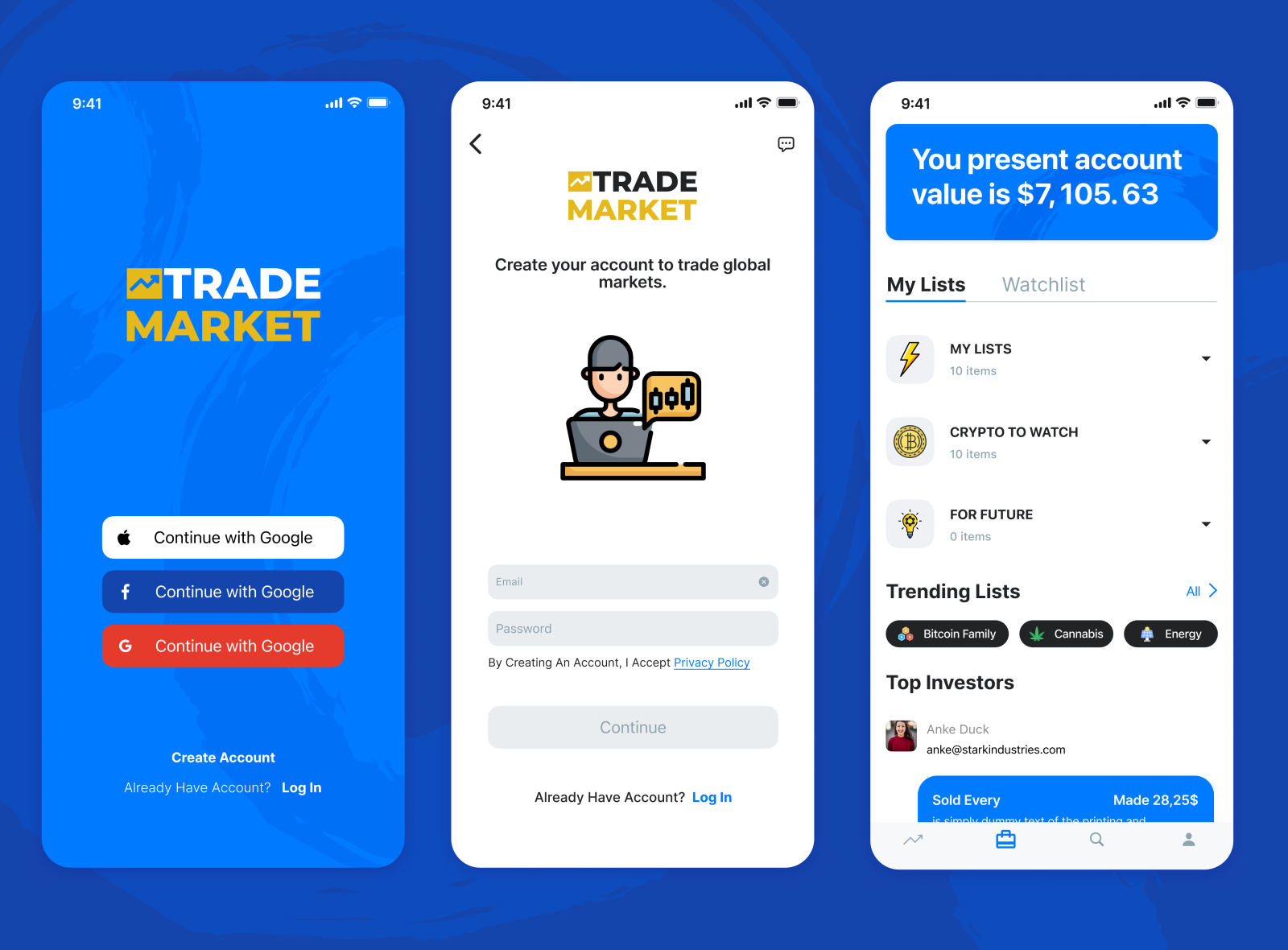 Trading Platform App by Liliya Glimbotska on Dribbble