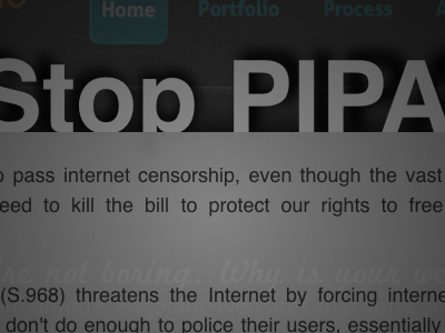 Stop PIPA Website Blackout Overlay by Ethercycle on Dribbble