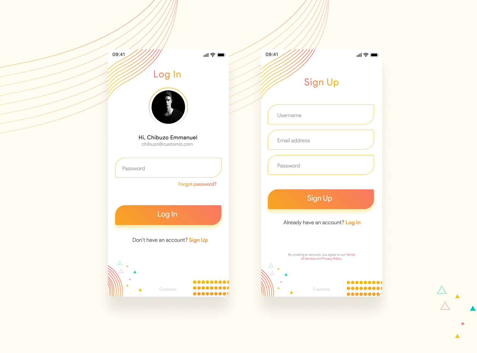 Dribbble - Log In and Sign Up UI Kit.png by CustomizAG
