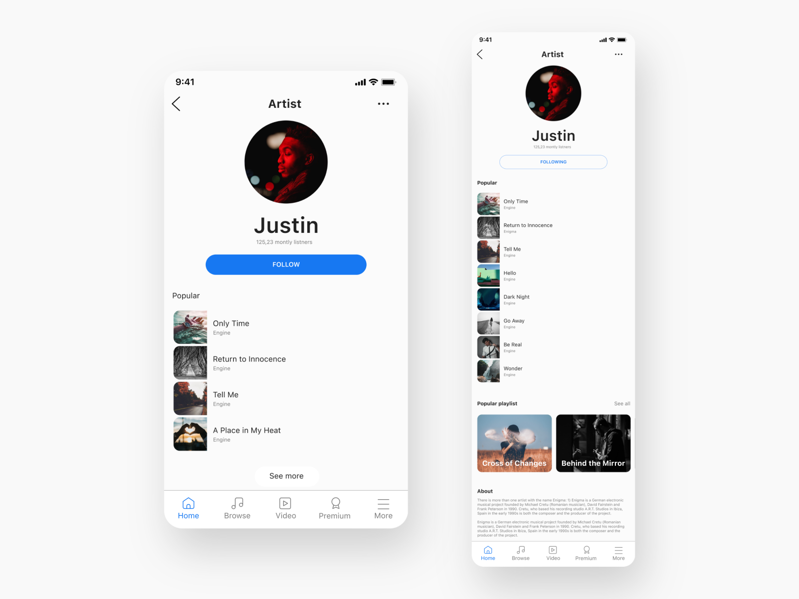 Music App - User Profile by Umar Islam on Dribbble