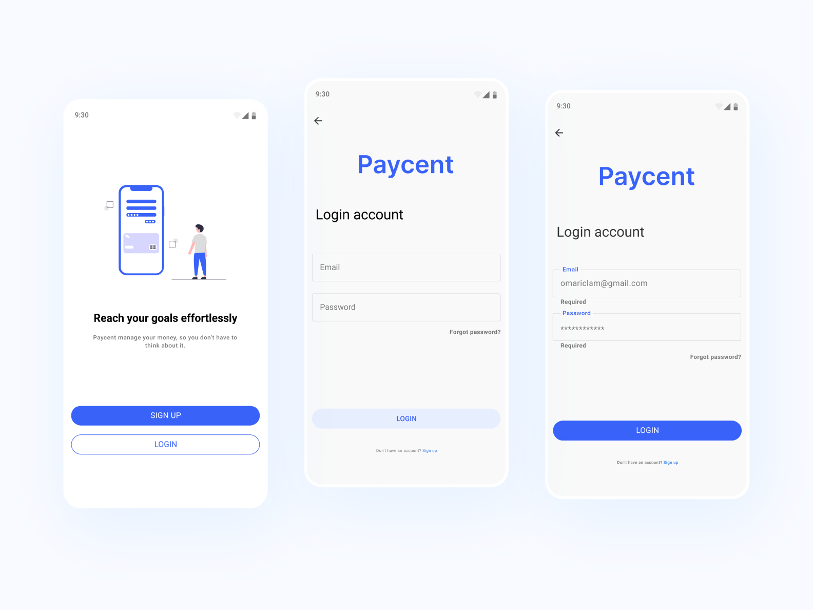 App login screens by Umar Islam on Dribbble