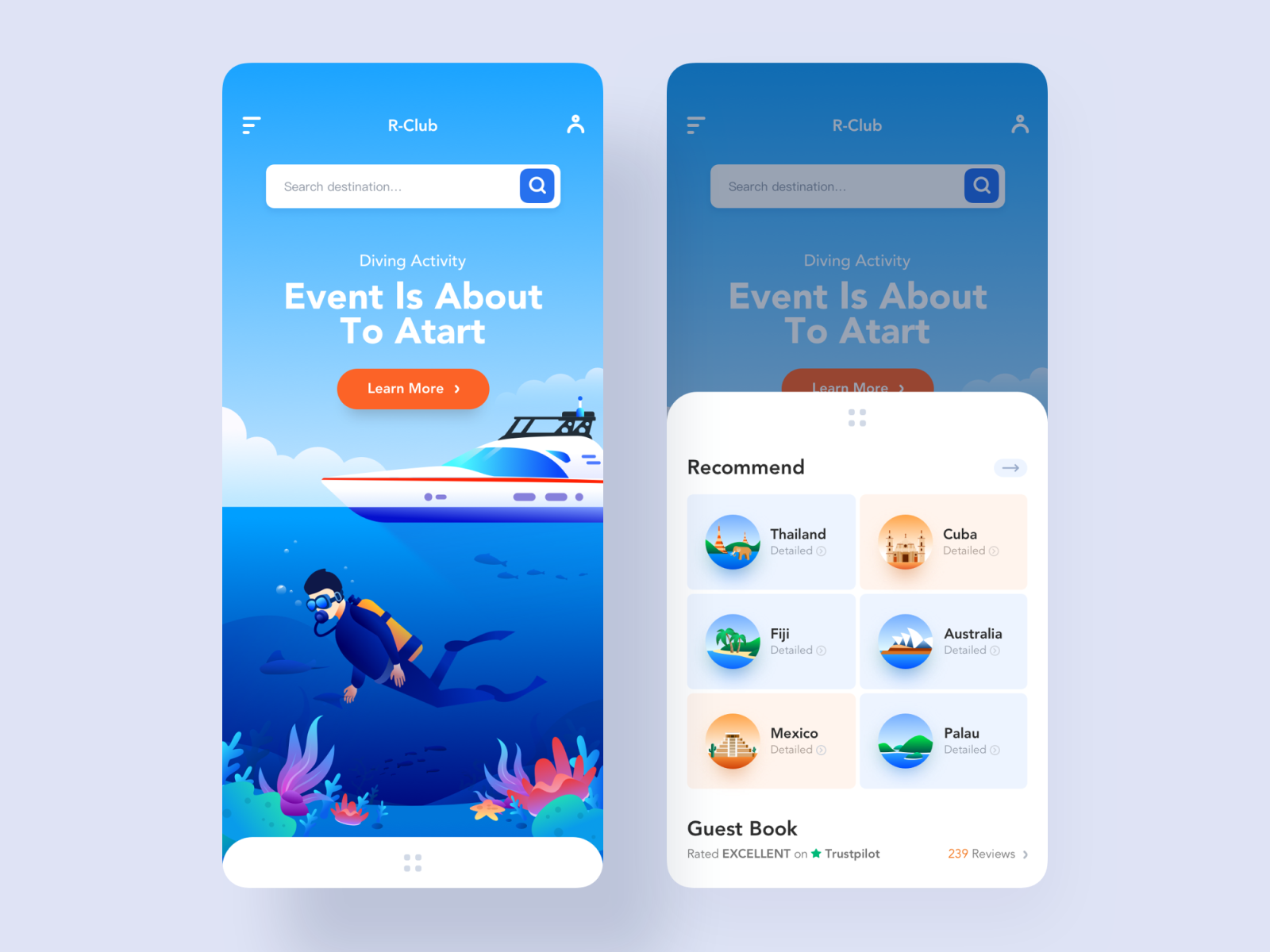 Diving Club APP by 星恒JZH on Dribbble