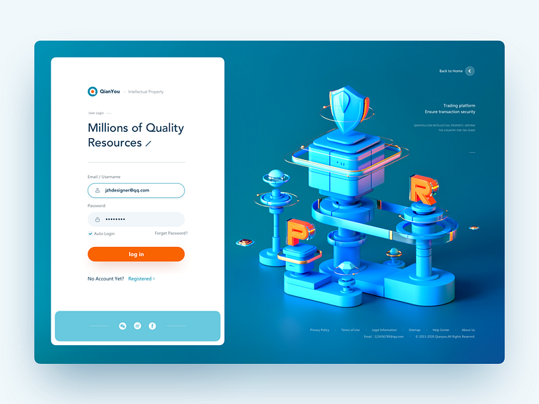 Qianyou Login by 星恒JZH on Dribbble