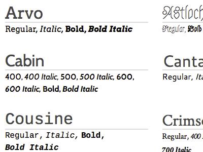 Better Google Web Fonts by Matt Wiebe on Dribbble