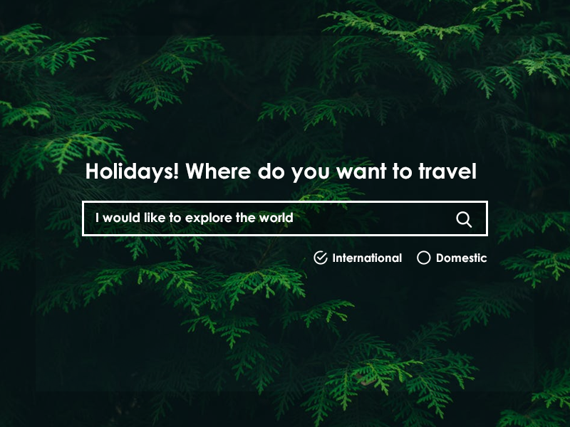 The most popular destination search by Suresh on Dribbble
