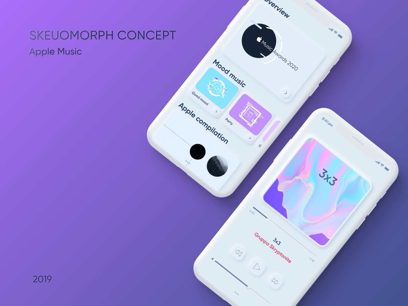 Skeuomorph concept Apple Music App by Ekaterina Arkhangelskaya on Dribbble