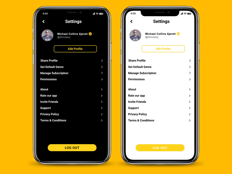 Music App (Settings Page) by Akorede J. Ayanbisi on Dribbble