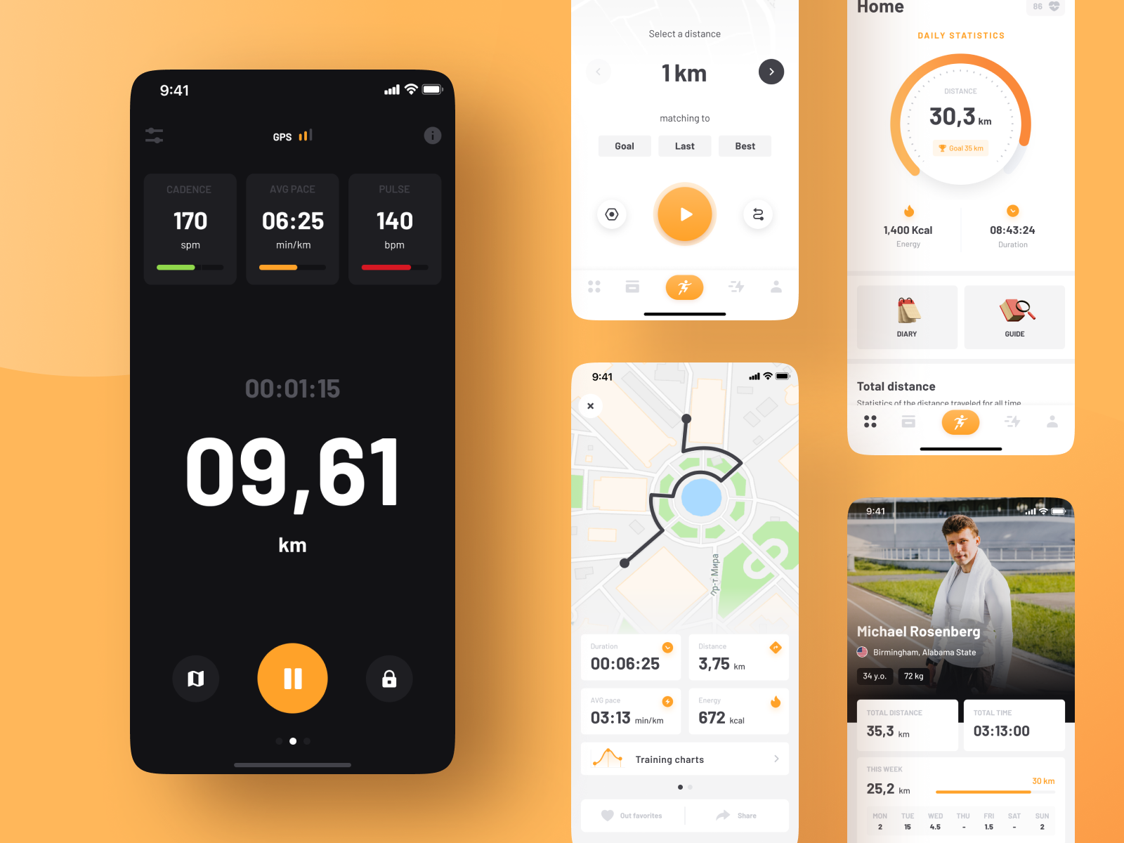 Running tracker - BeMove by Tanya Che for AppCraft on Dribbble