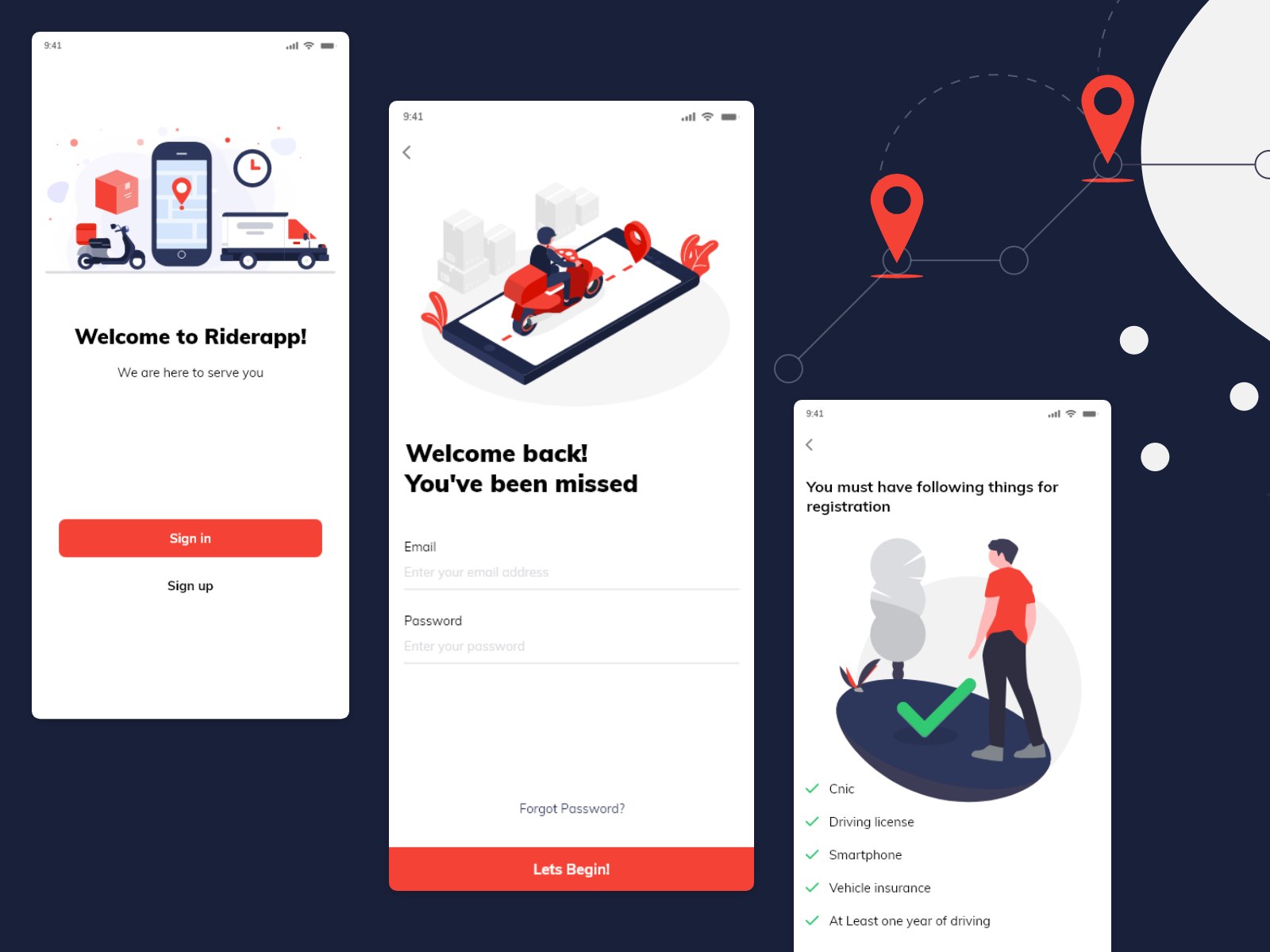 Mobile Application - Rider App by Bushra Khan on Dribbble