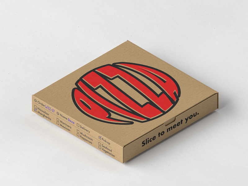 Minimal pizza box packaging by Monika on Dribbble