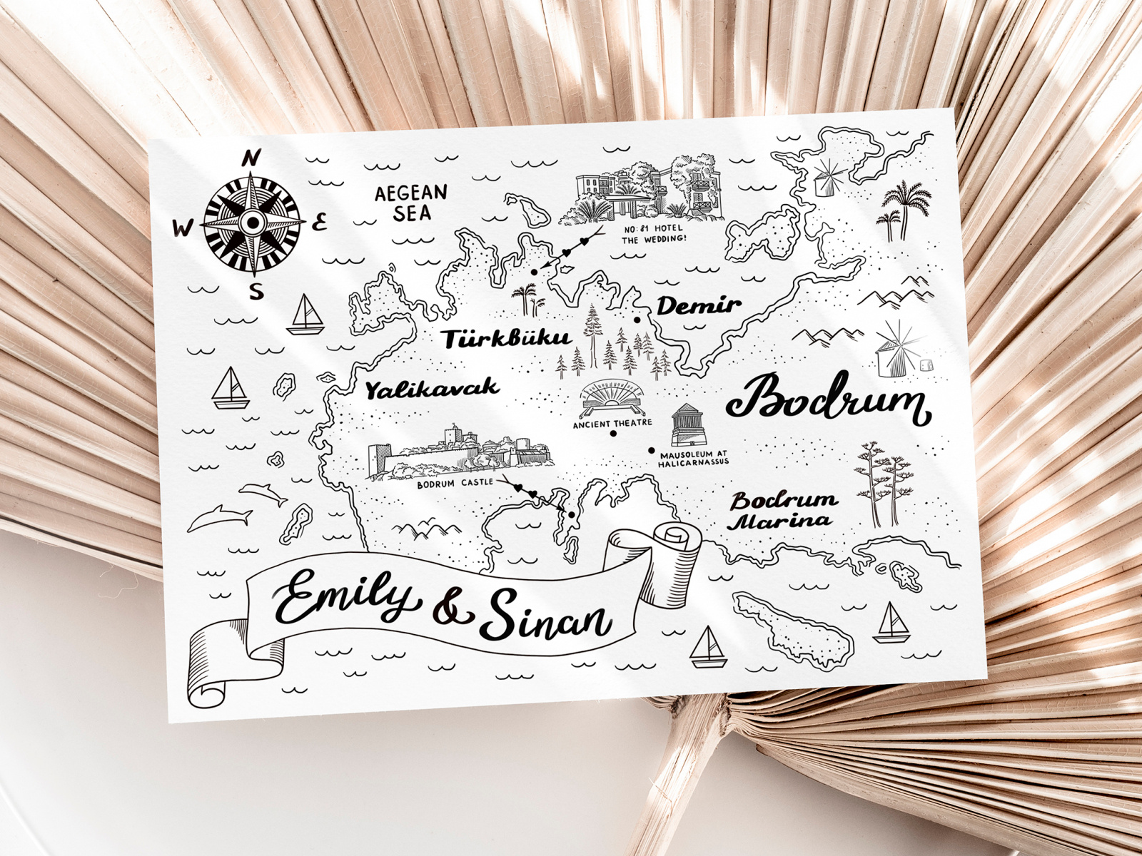 Custom Wedding Map Illustration by Margarita Fedorenko on Dribbble