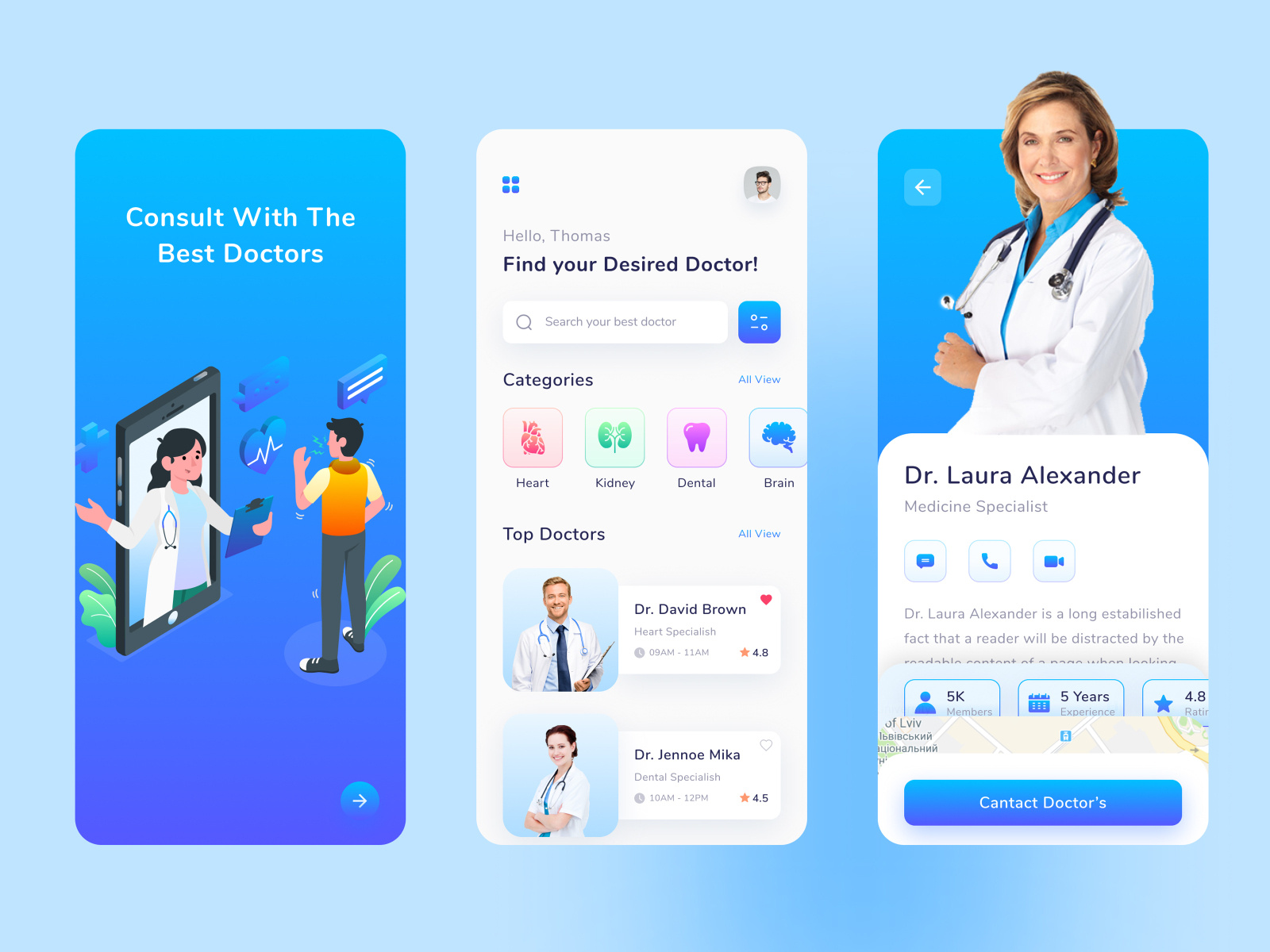 Doctor Consultation App by Shaharia Hossen on Dribbble