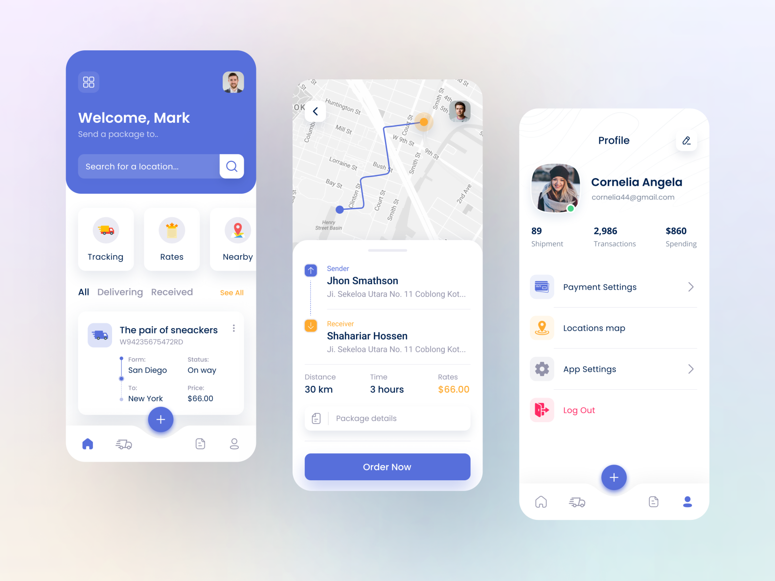 Logisitc App Design by Shaharia Hossen on Dribbble