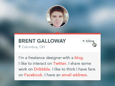 Mini Profile by Brent Galloway on Dribbble