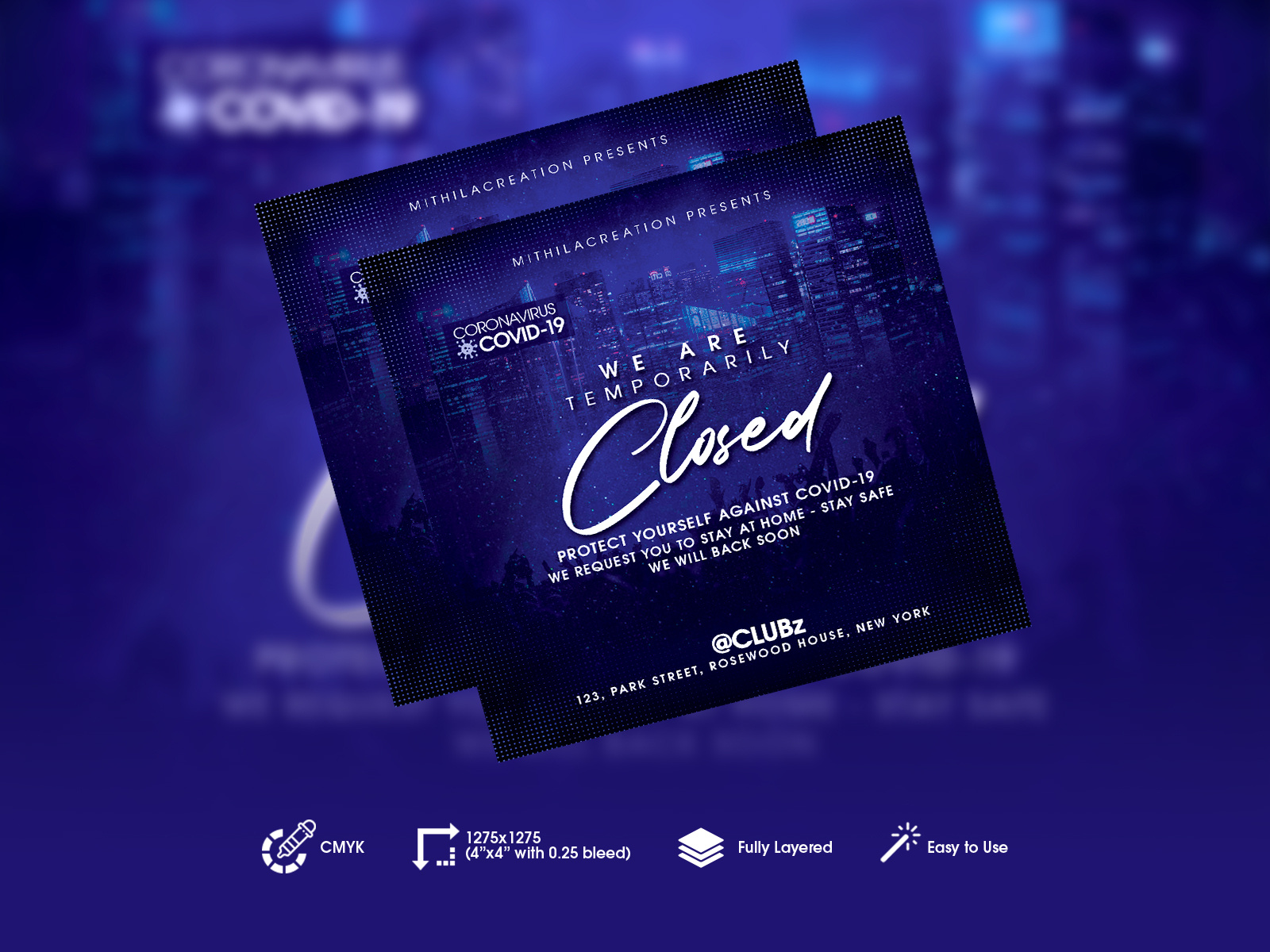 Club Closed Flyer by Mithila Creation on Dribbble