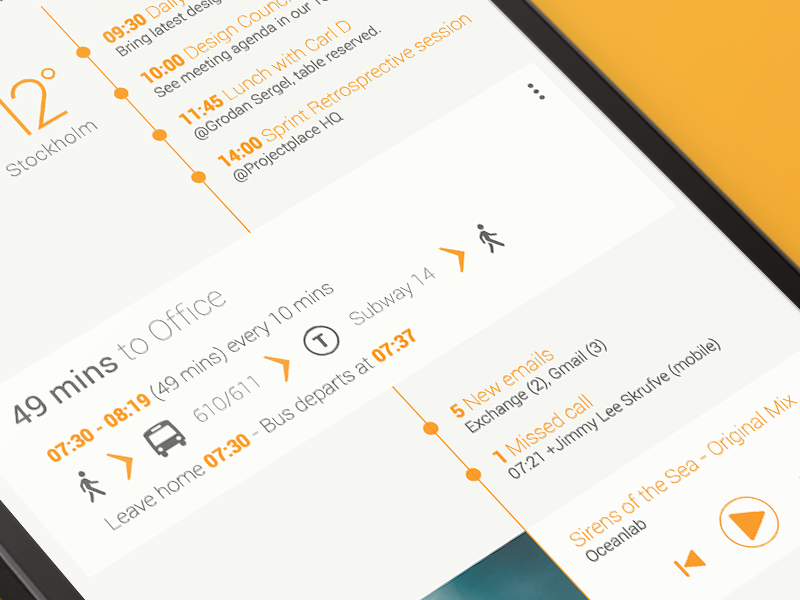 Android Homescreen - Holo UI Light Part 2 by Jimmy Lee Skrufve on Dribbble
