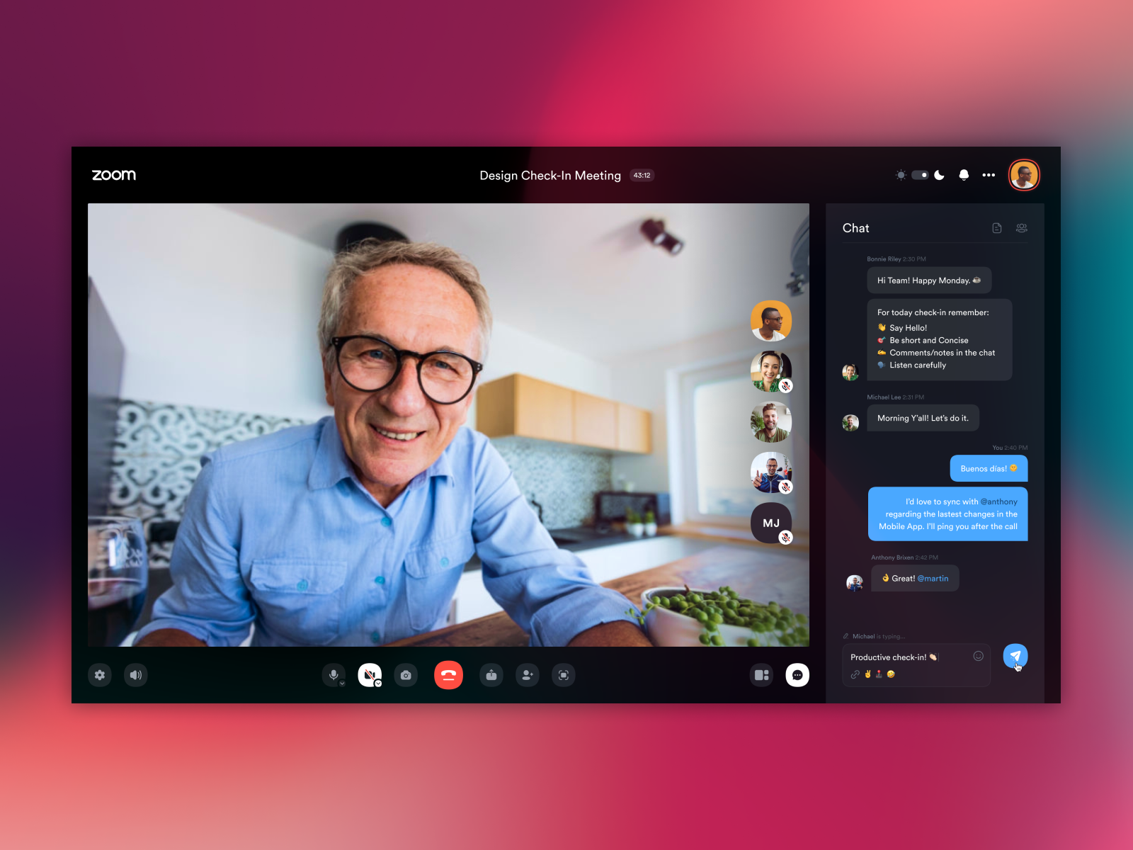 Zoom web client exploration by Martin Garrido on Dribbble
