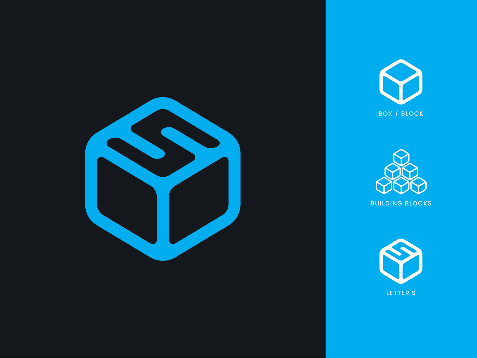 S box / block / blockchain logomark, logo design symbol icon by Salman ...