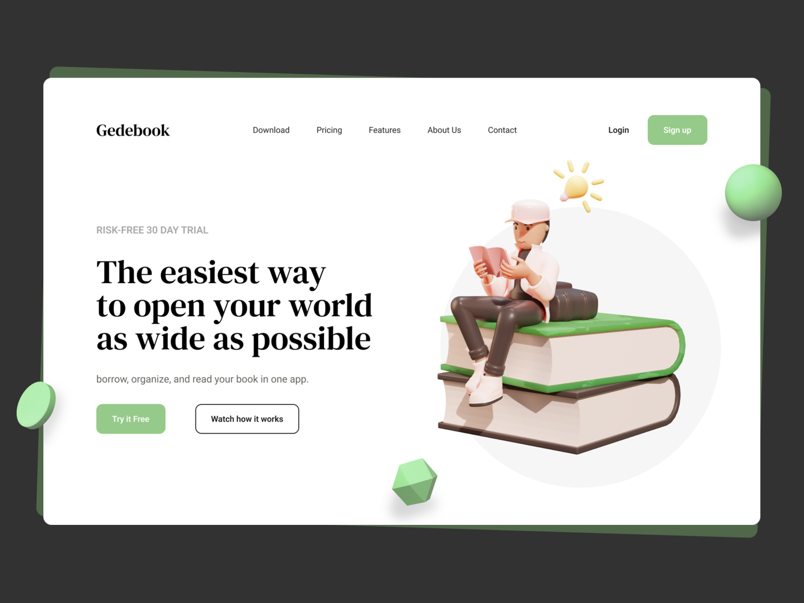 an Exploration Landing Page e-Library called Gedebook by Dimas Kurnia ...