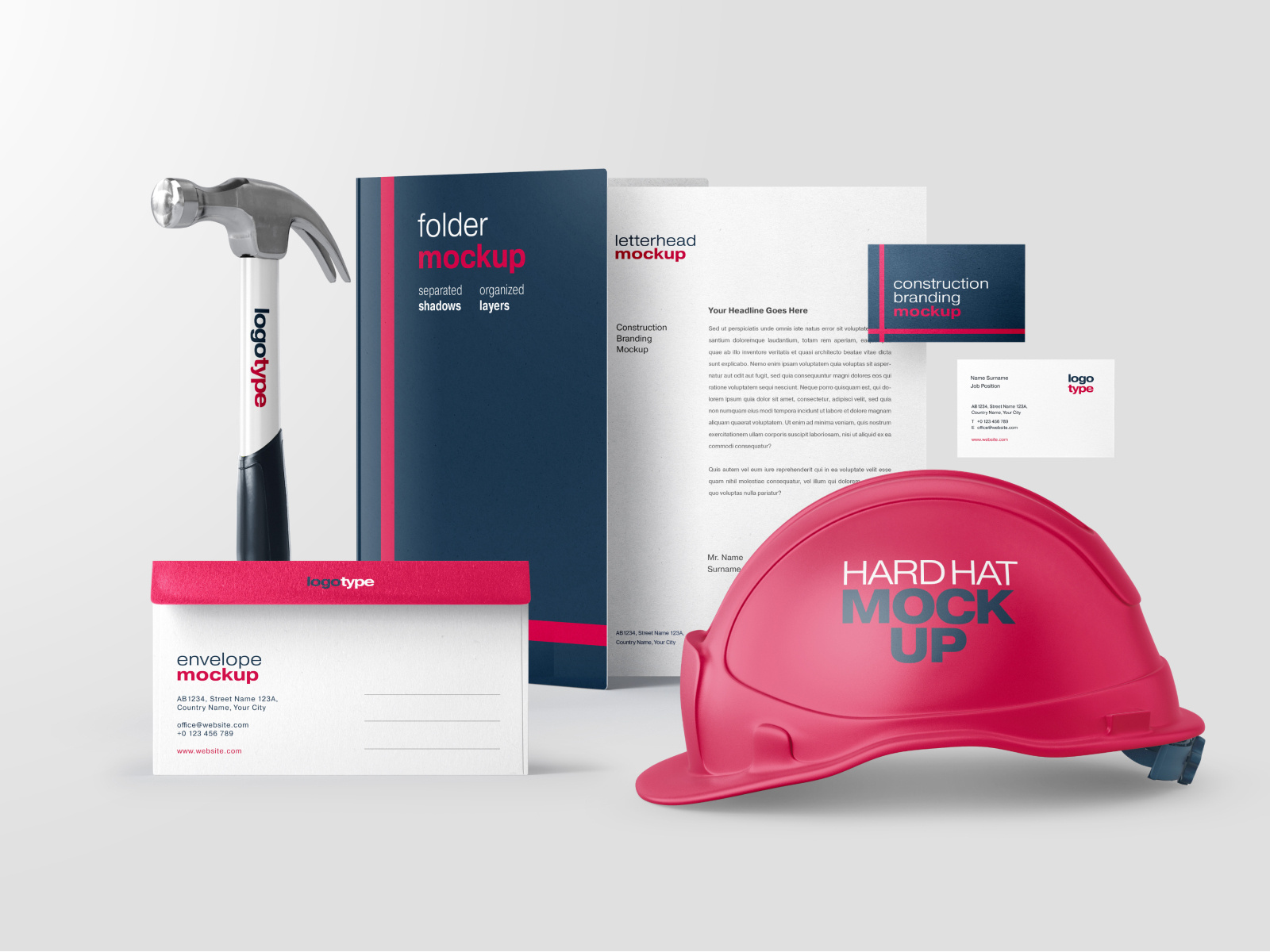 Construction Branding Mockup Bundle by Deeplab Studio on Dribbble
