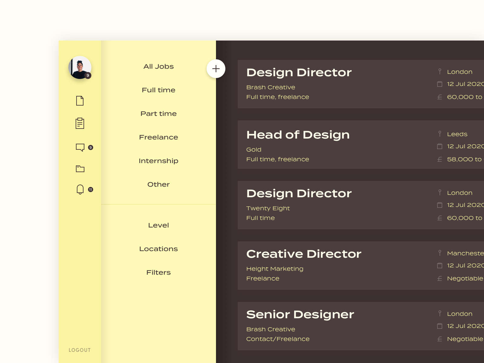 Dashboard Profile and Menu by Simon Ward on Dribbble