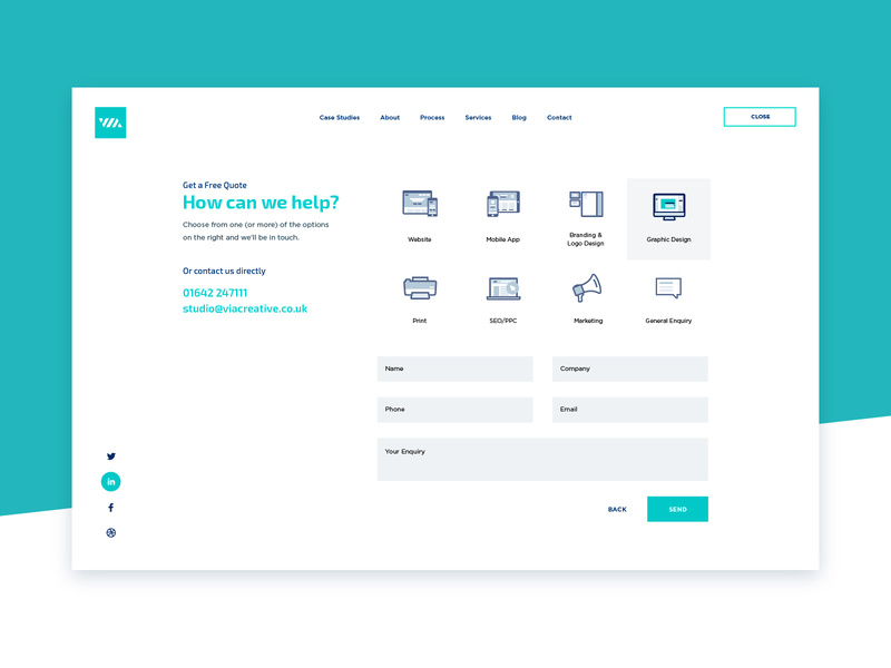 Website Enquiry Form by Simon Ward for VIA Creative on Dribbble