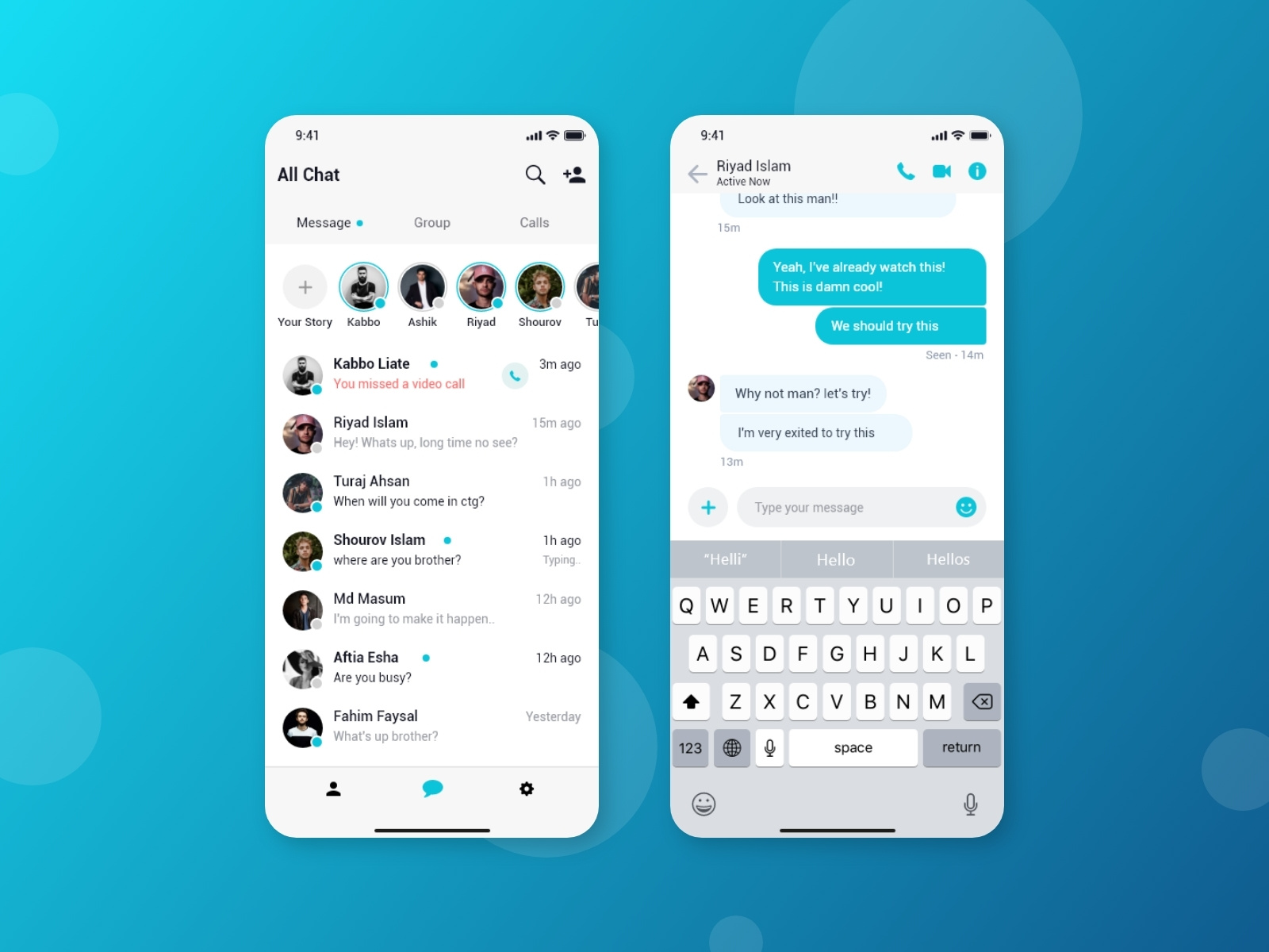Chat App UI by Alif Emu on Dribbble