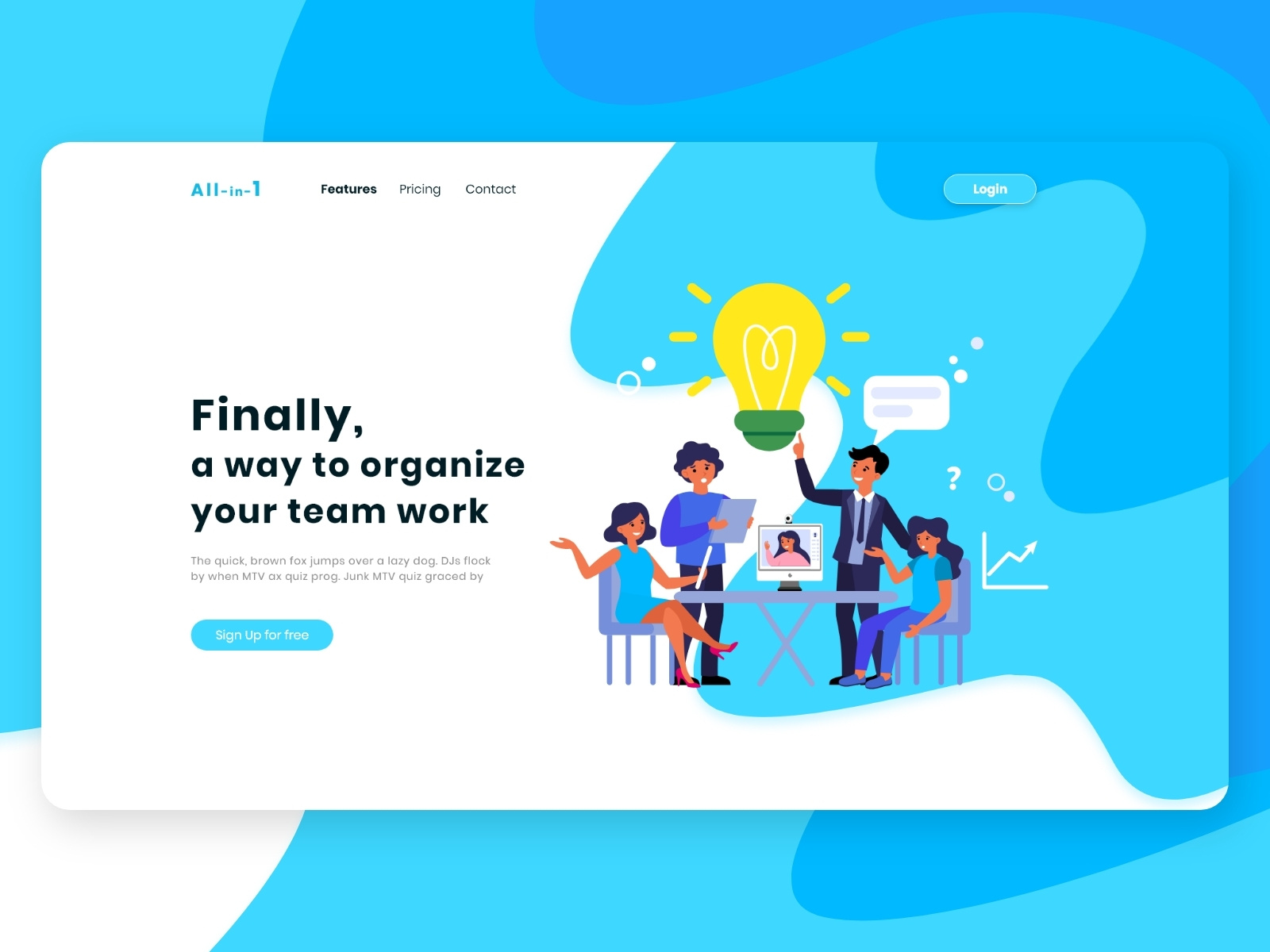 Project management Landing page by Alif Emu on Dribbble