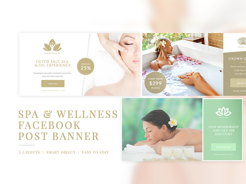 Spa Facebook Ads Post Banners by Micromove on Dribbble