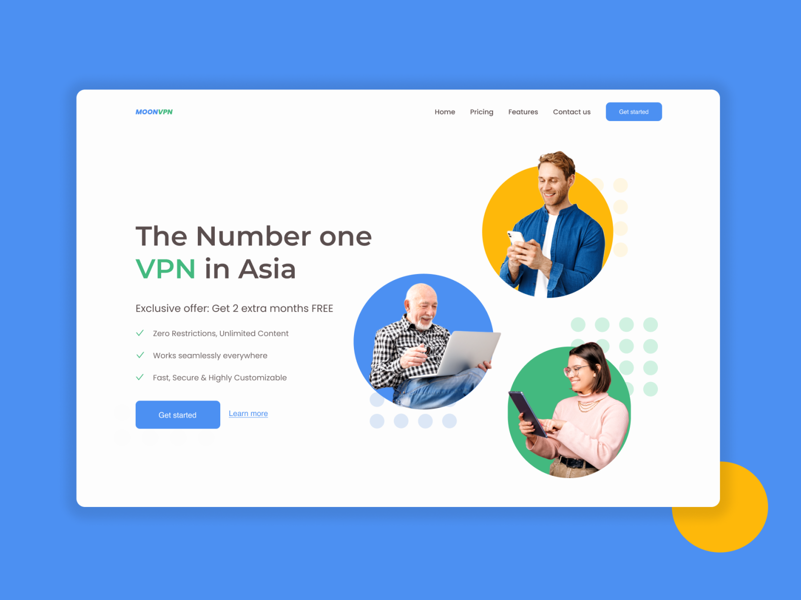 VPN Landing page by Ankita Behera on Dribbble