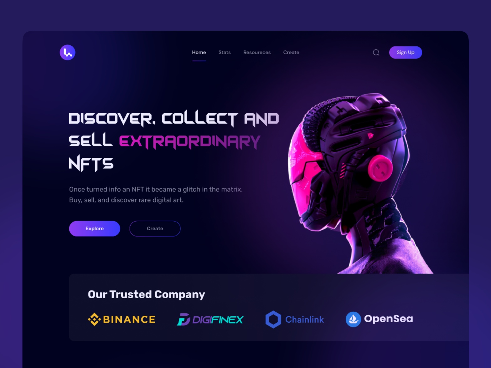 NFT Marketplace Header Exploration by Md Abadul Biswas 🔥 on Dribbble