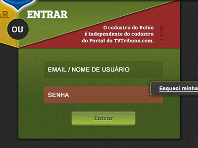 Login Box with error message by Erick Mazer Yamashita on Dribbble