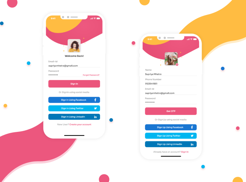 sign in sign up screen by Manisha Somvanshi on Dribbble