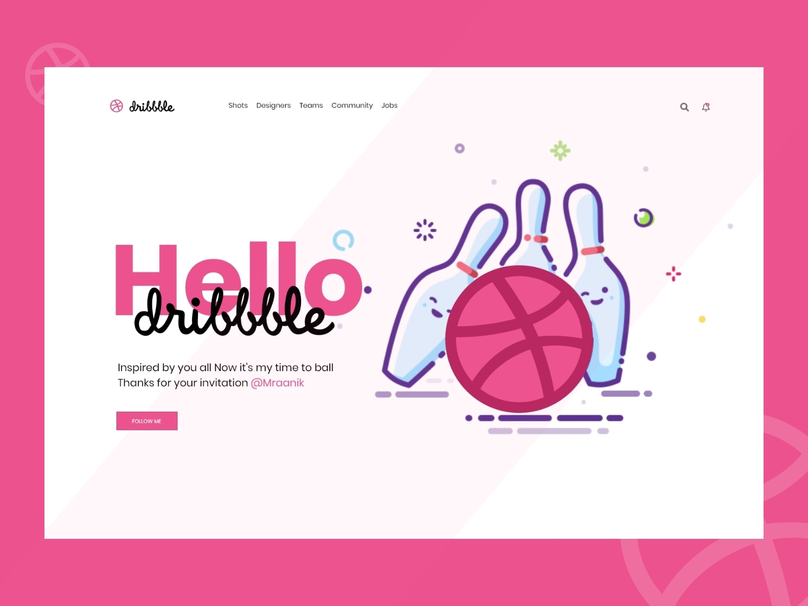 Hello Dribbble! by Themefie on Dribbble