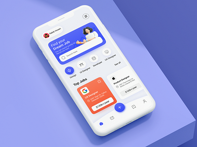 Job finder mobile app design. by Jahid Hasan on Dribbble